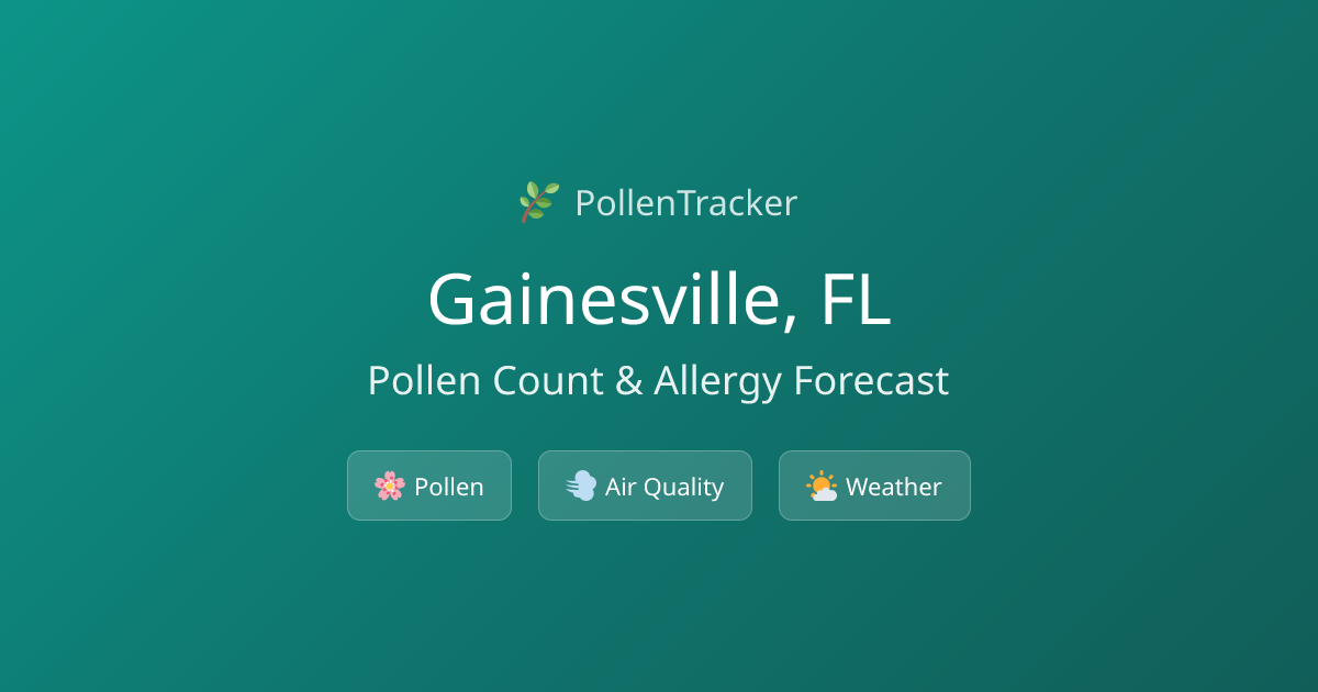 Gainesville Pollen Count & Allergy Forecast Today | PollenTracker